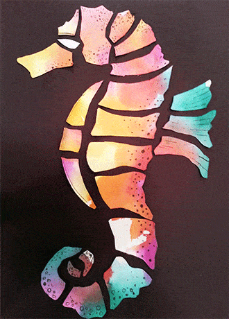 Seahorse Art Project for Kids - The Crafty Classroom