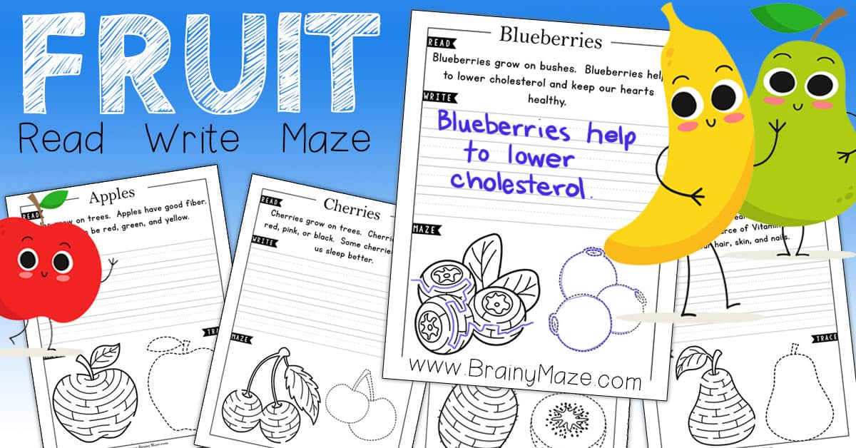 Fruit Shaped Mazes for Kids - The Crafty Classroom