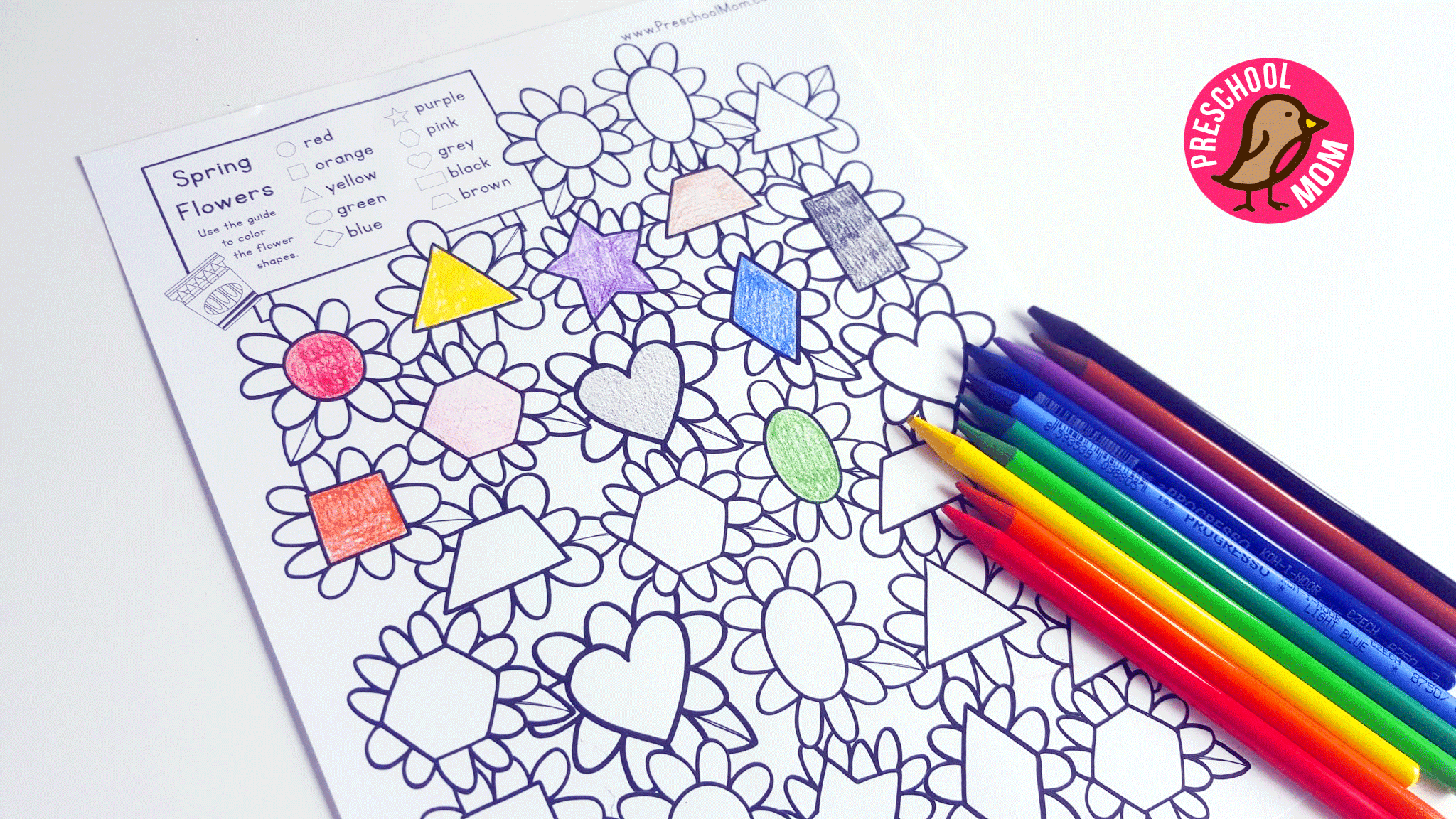 Spring Flowers: Shape Search & Color - The Crafty Classroom