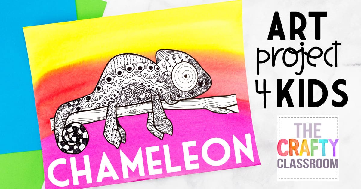 Chameleon Zentangle Art Project - The Crafty Classroom